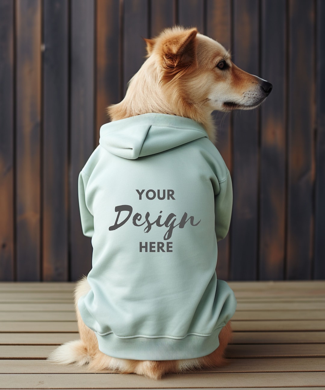Dog Mockup, Dog Light Green Hoodie Mockup, Pet Hoodie Template, Dog ...