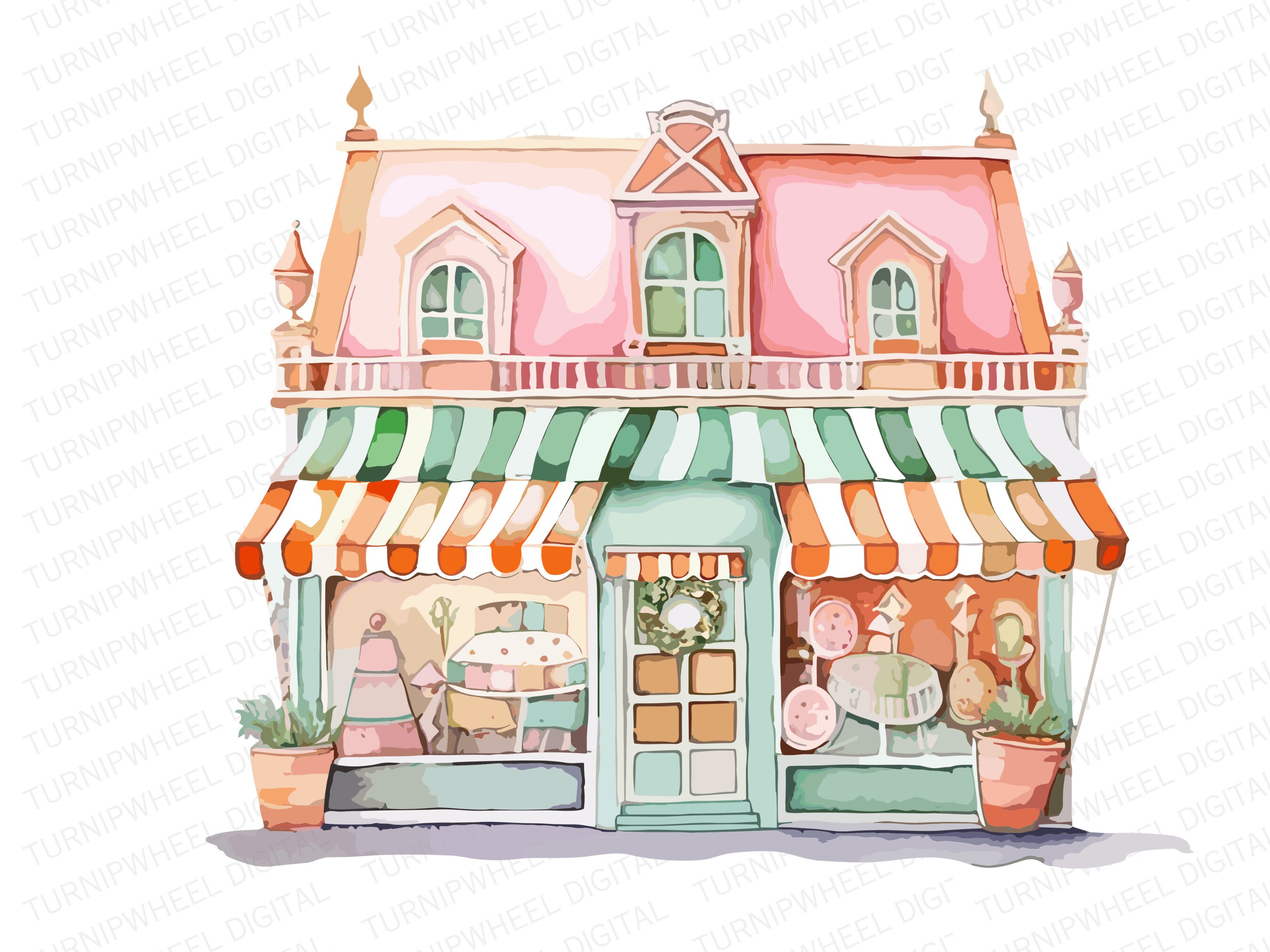 Ice Cream Shop Watercolor Clipart Ice Cream Shop SVG Ice Cream Decor ...
