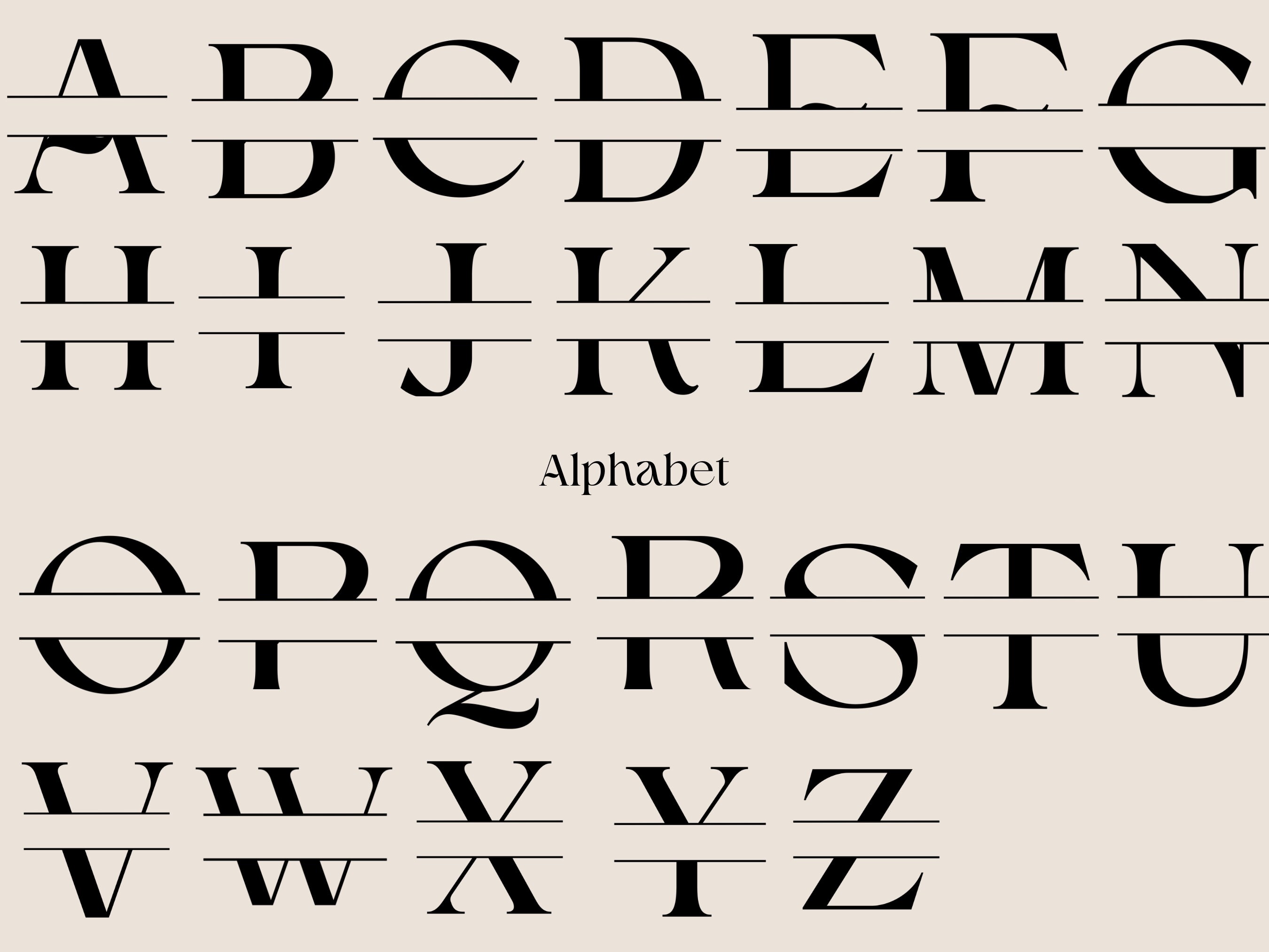 Split Monogram Set Full Alphabet and Special Characters Split Letter ...