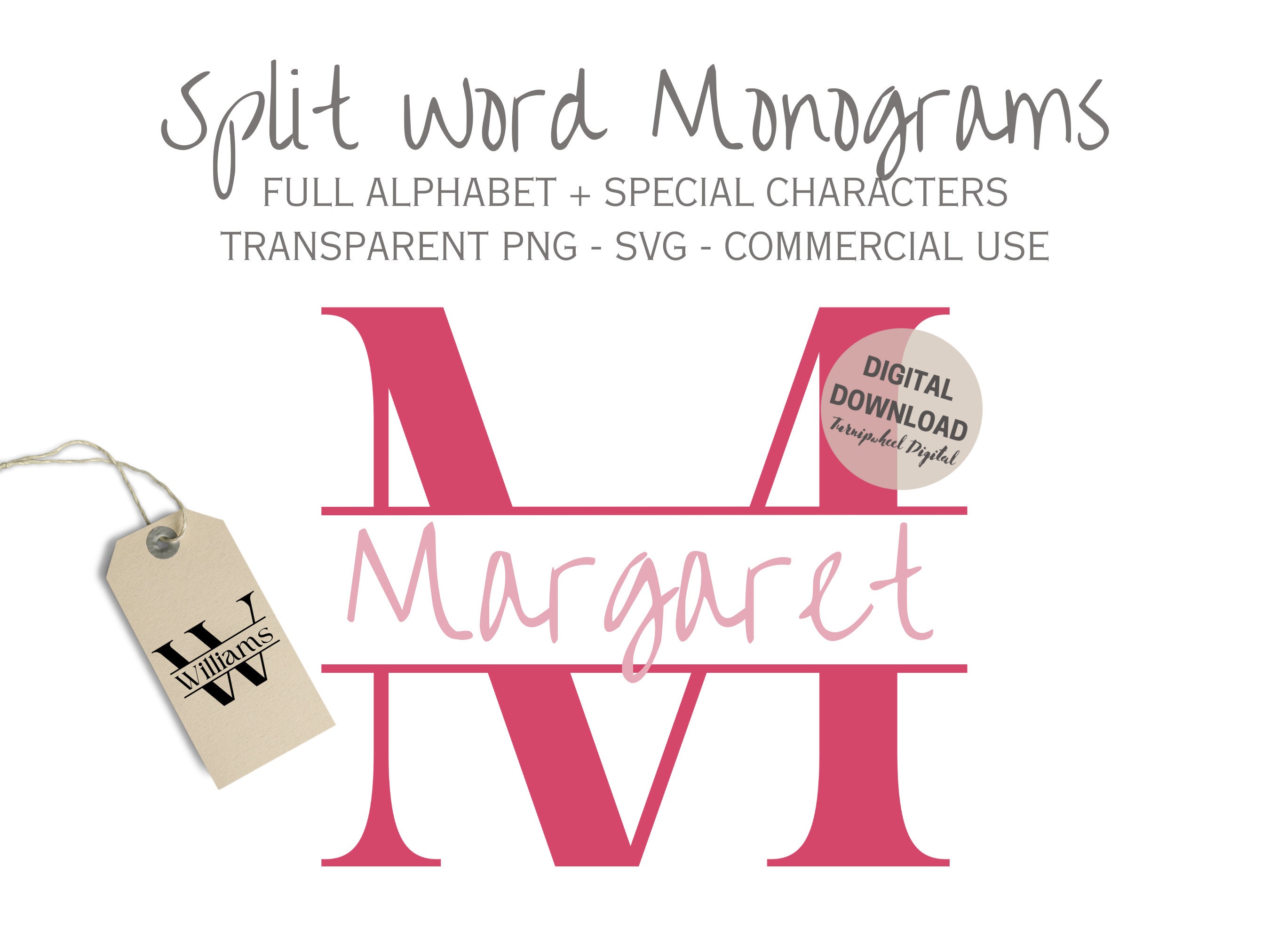 Split Monogram Set Full Alphabet and Special Characters Split - Etsy