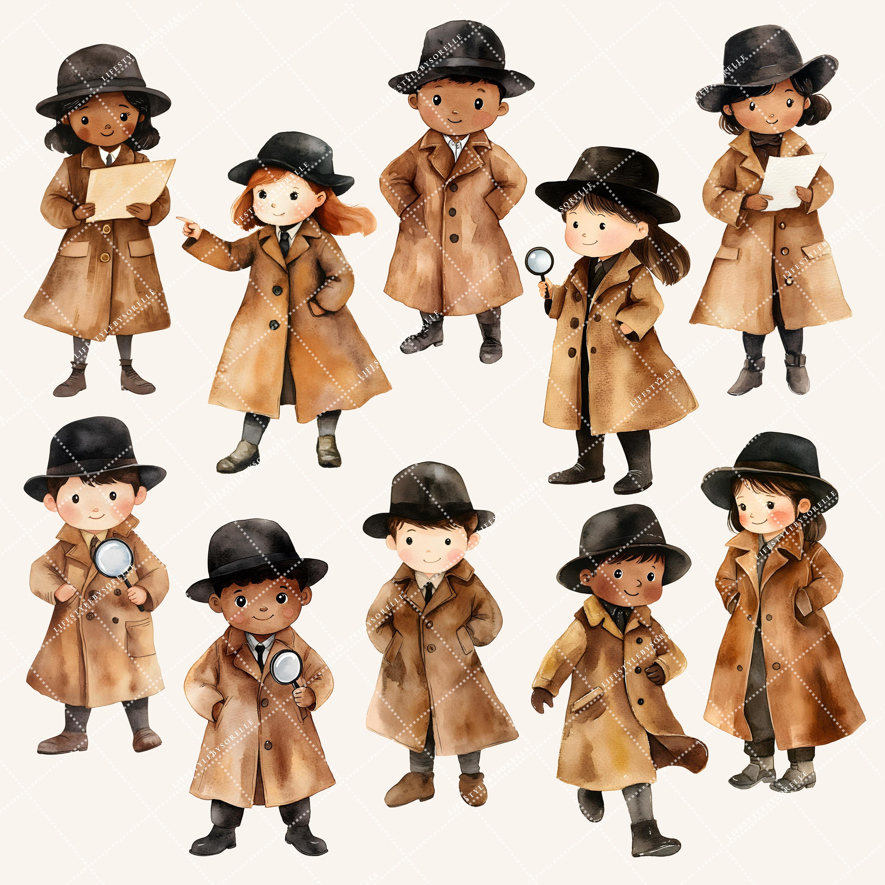 Detectives Clipart, Secret Agent Clipart, Murder Mystery, Spy Clipart ...