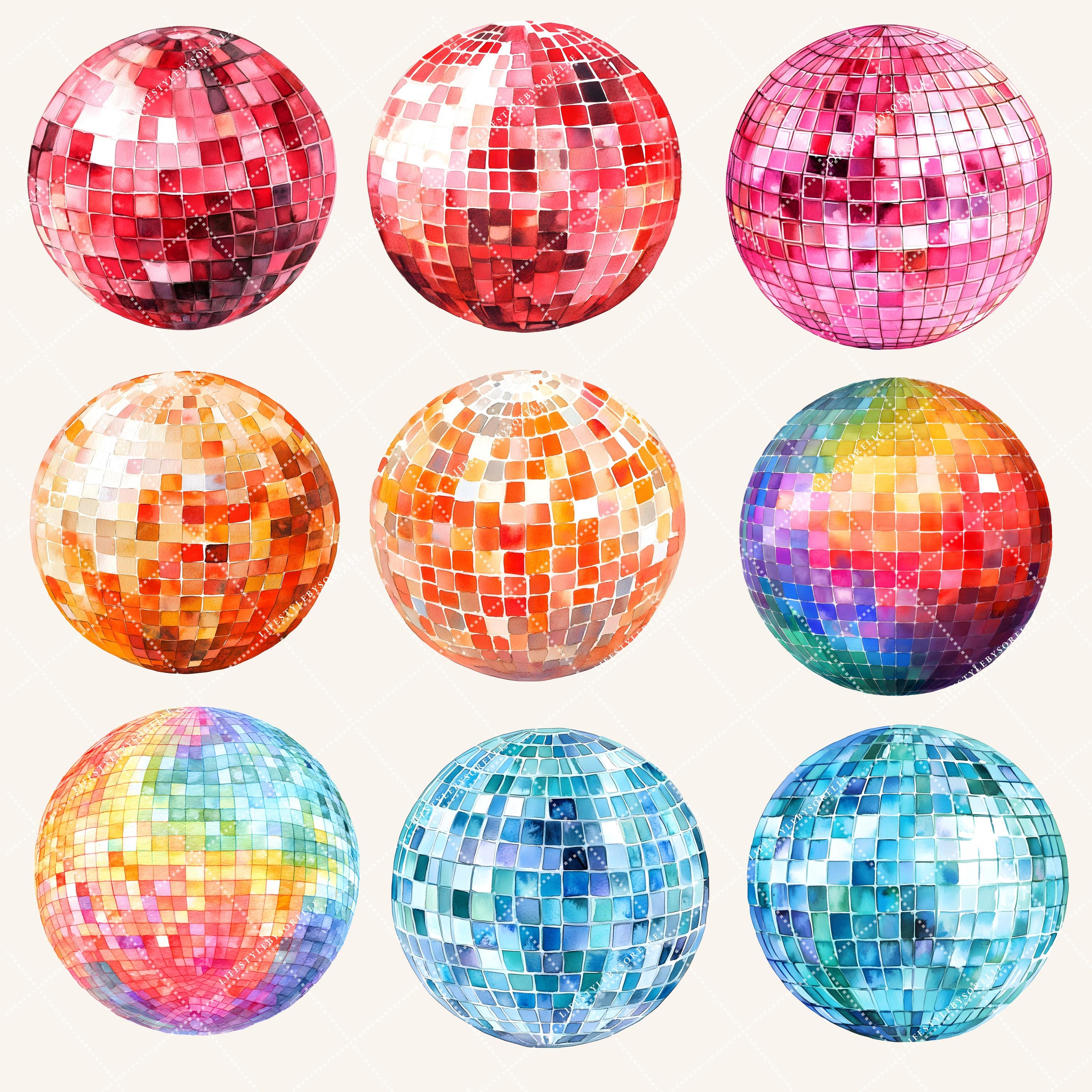 Disco Balls Watercolor Clipart, Cowgirl Disco Clipart, Groovy Disco ...