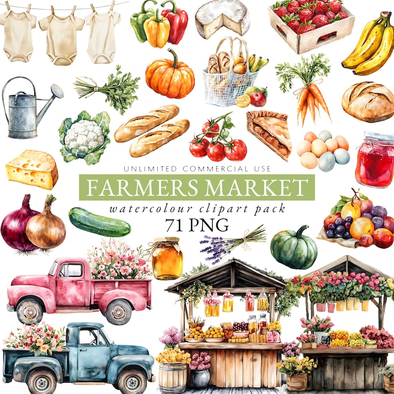Farmers Market Clipart - Etsy