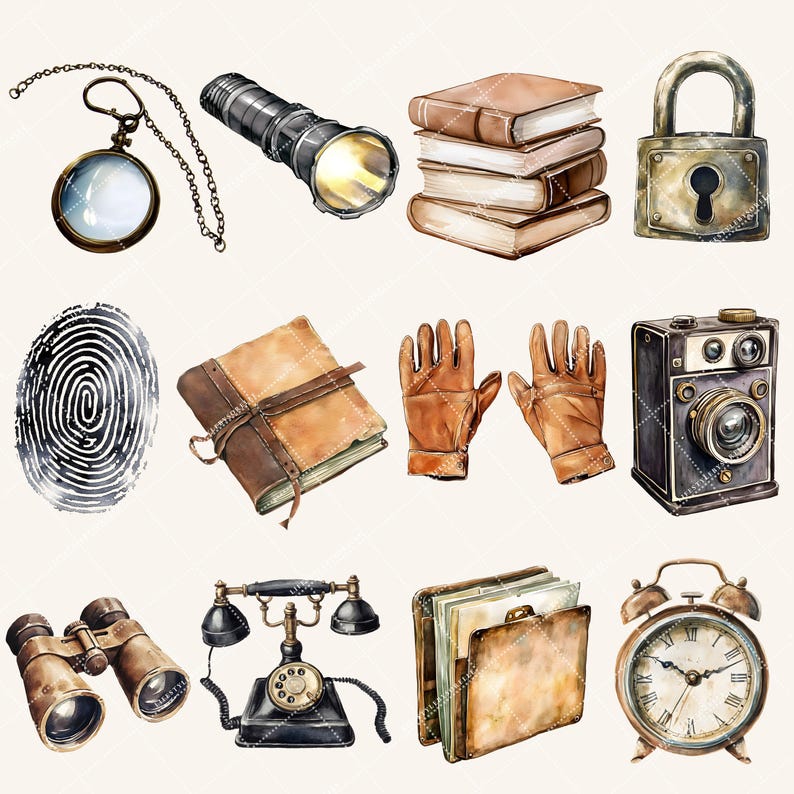 Detectives Clipart, Secret Agent Clipart, Murder Mystery, Spy Clipart ...