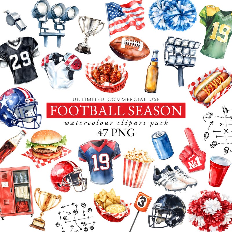Family Football Team Clipart - Etsy
