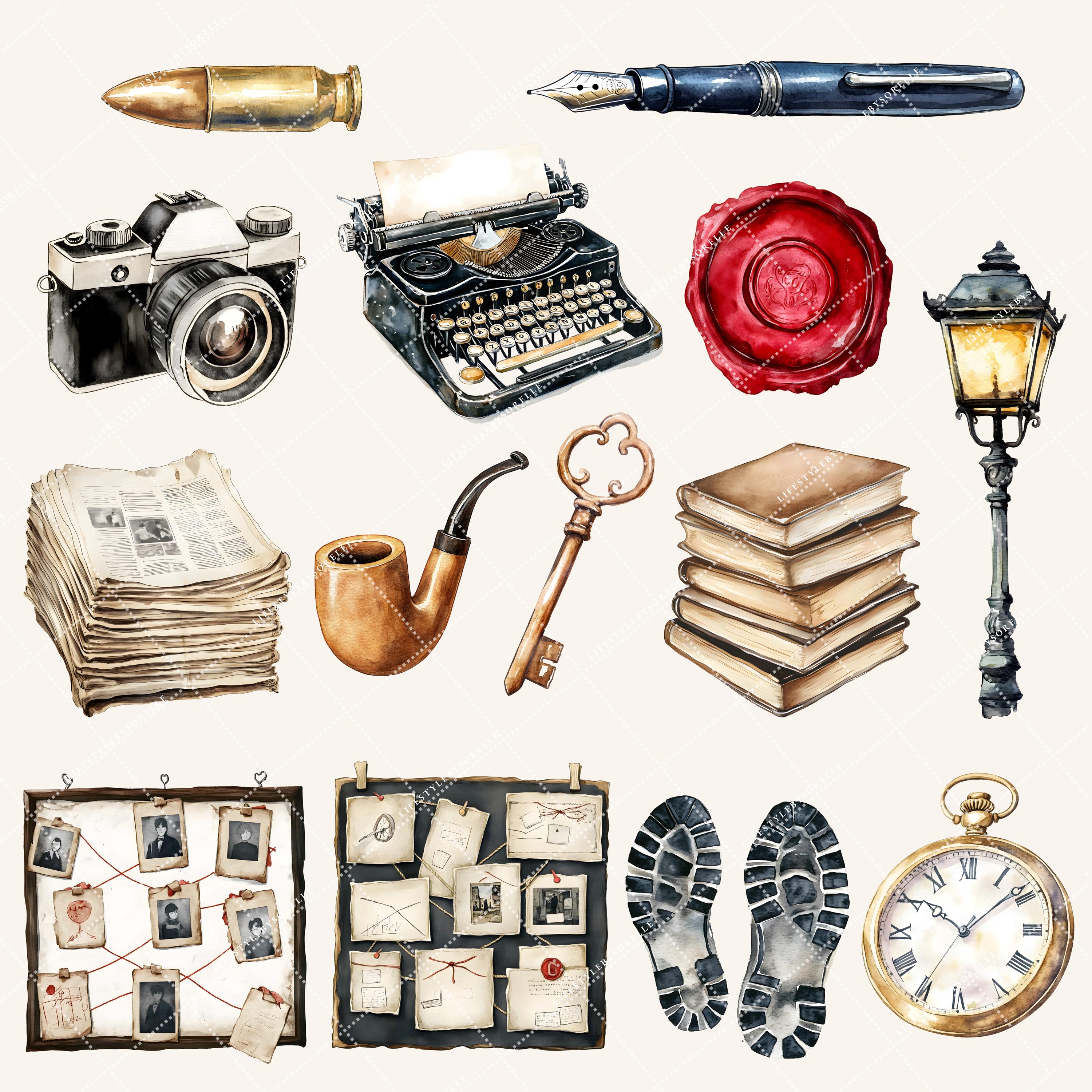 Detectives Clipart, Secret Agent Clipart, Murder Mystery, Spy Clipart ...