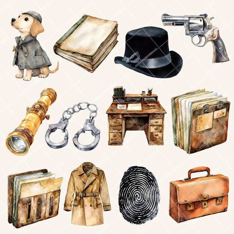 Detectives Clipart, Secret Agent Clipart, Murder Mystery, Spy Clipart ...