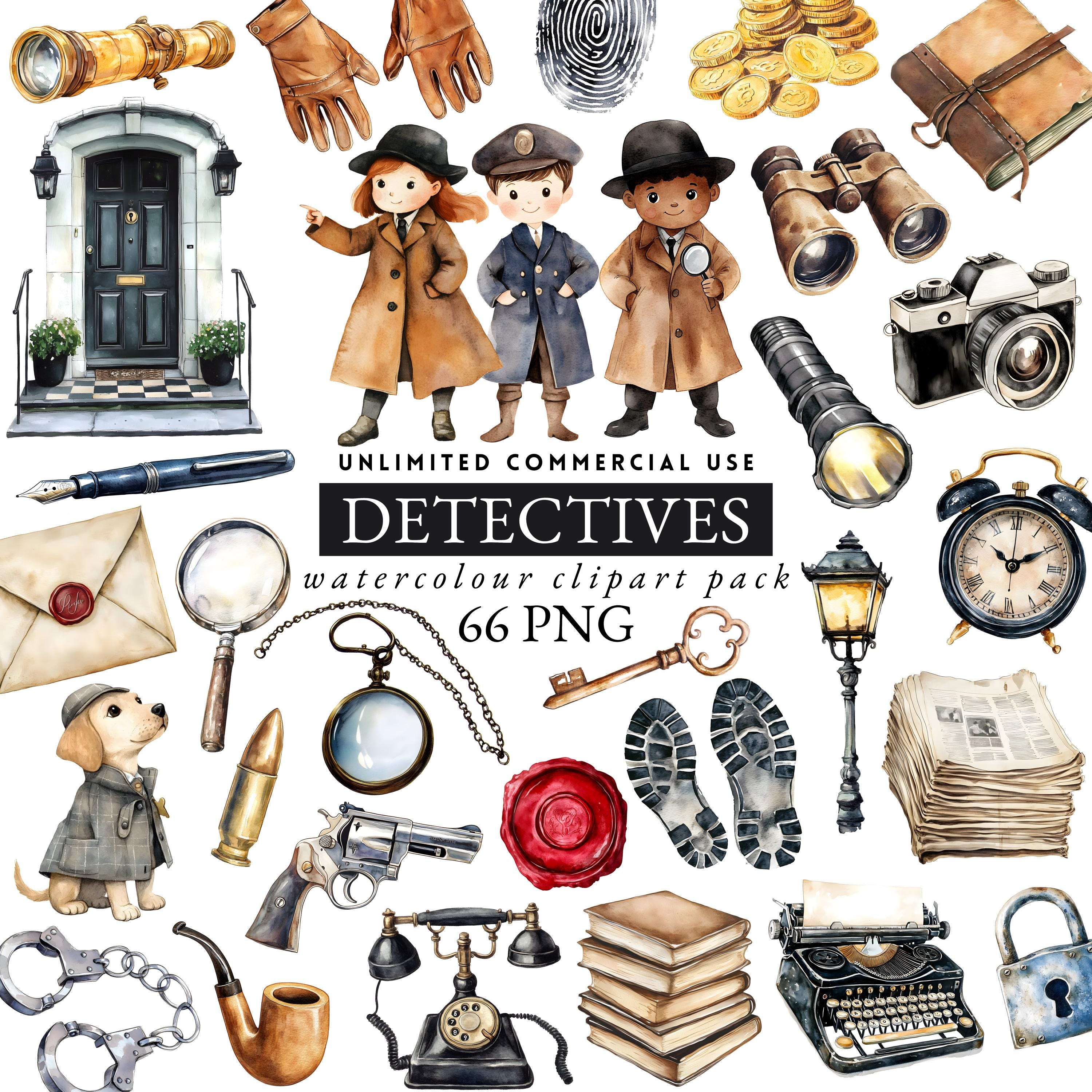 Detectives Clipart, Secret Agent Clipart, Murder Mystery, Spy Clipart ...