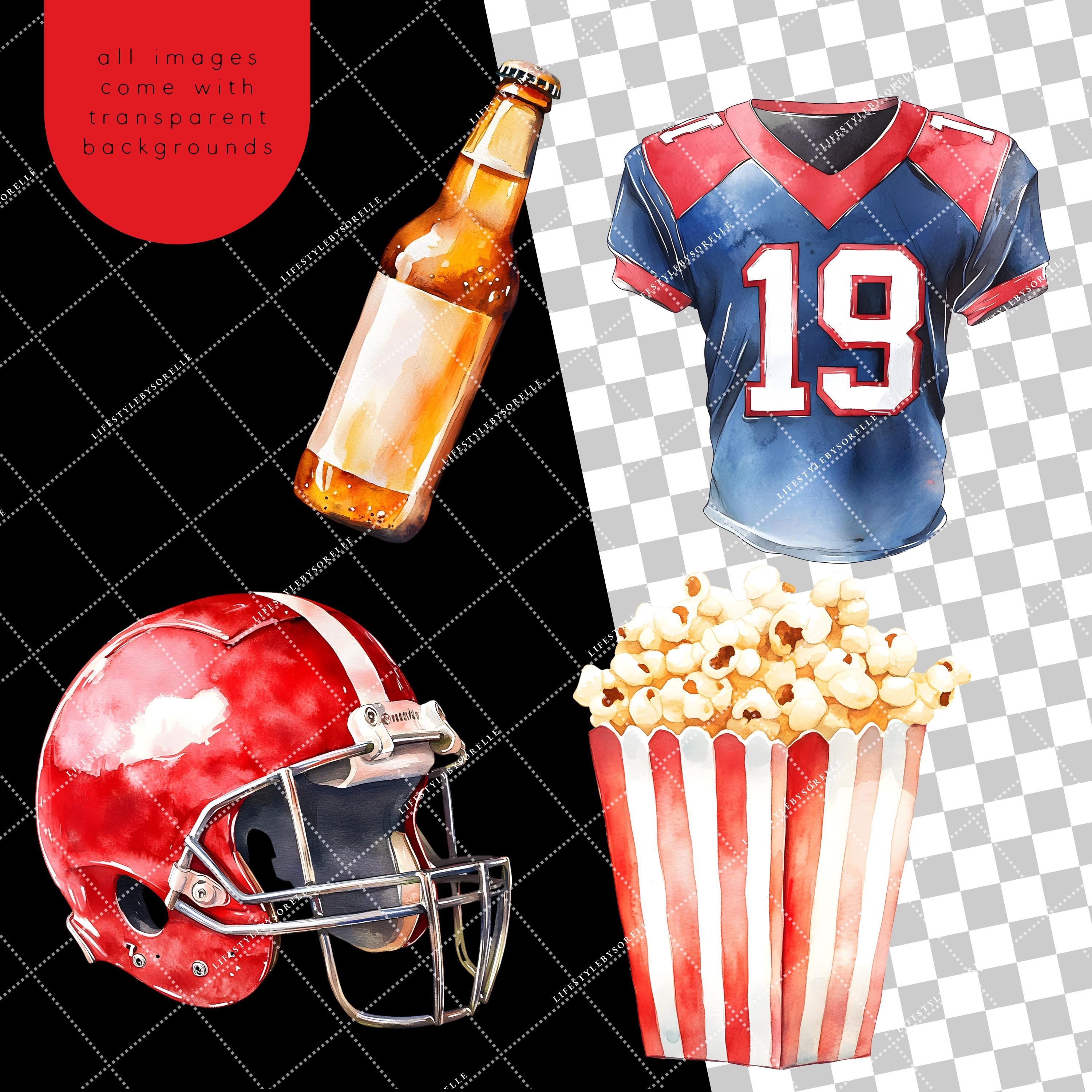 Watercolor American Football Clipart, Football Clipart, Rugby Clipart ...