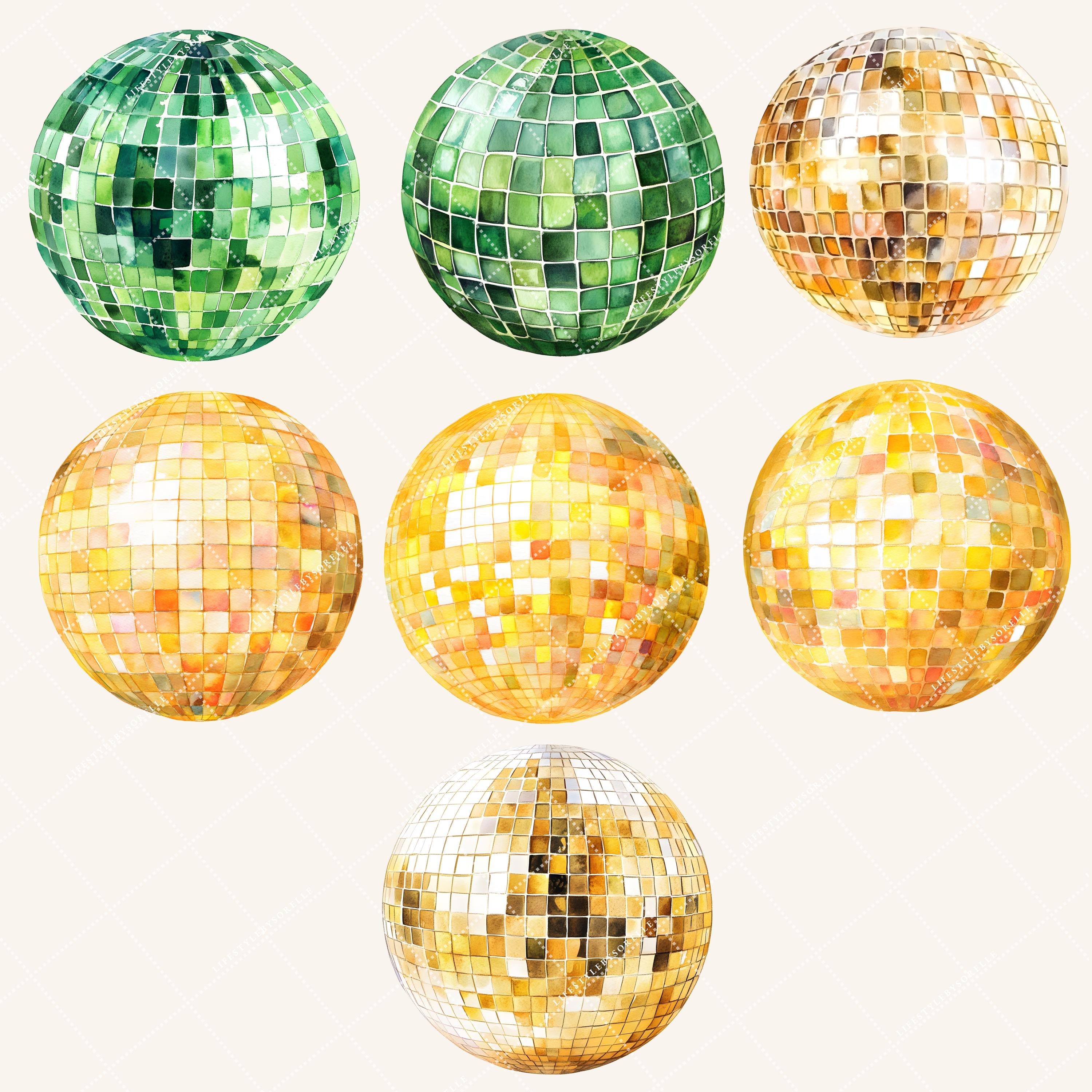 Disco Balls Watercolor Clipart, Cowgirl Disco Clipart, Groovy Disco ...