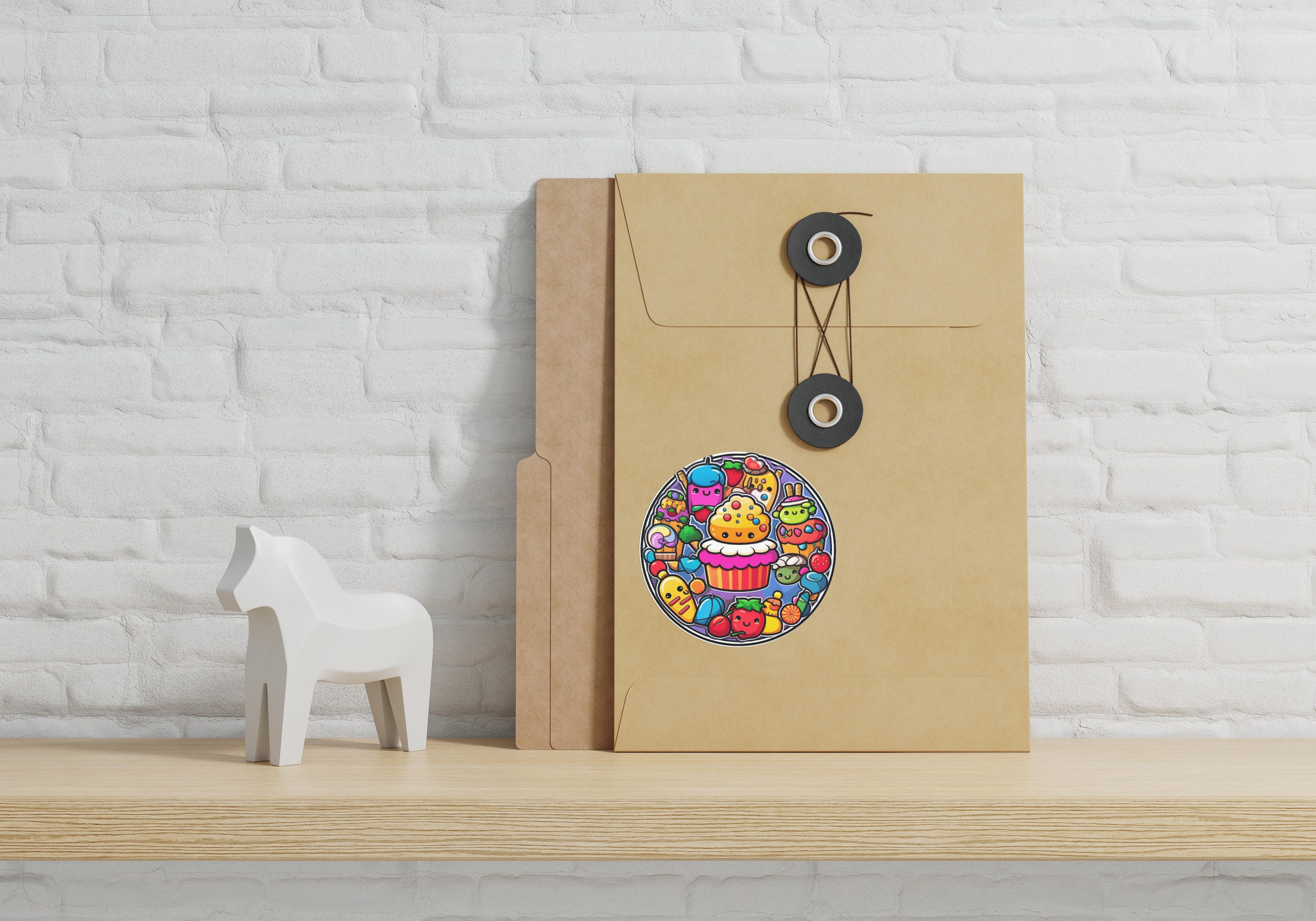 Cartoon Sweeties Circle Stickers Clipart Pack, Commercial Use Ok, SVG ...
