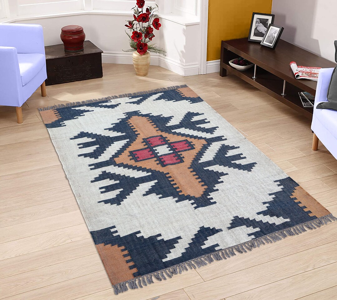 Indian Handmade Woollen Jute Rug 2X3 6X9 12X15 Feet Wool - Etsy