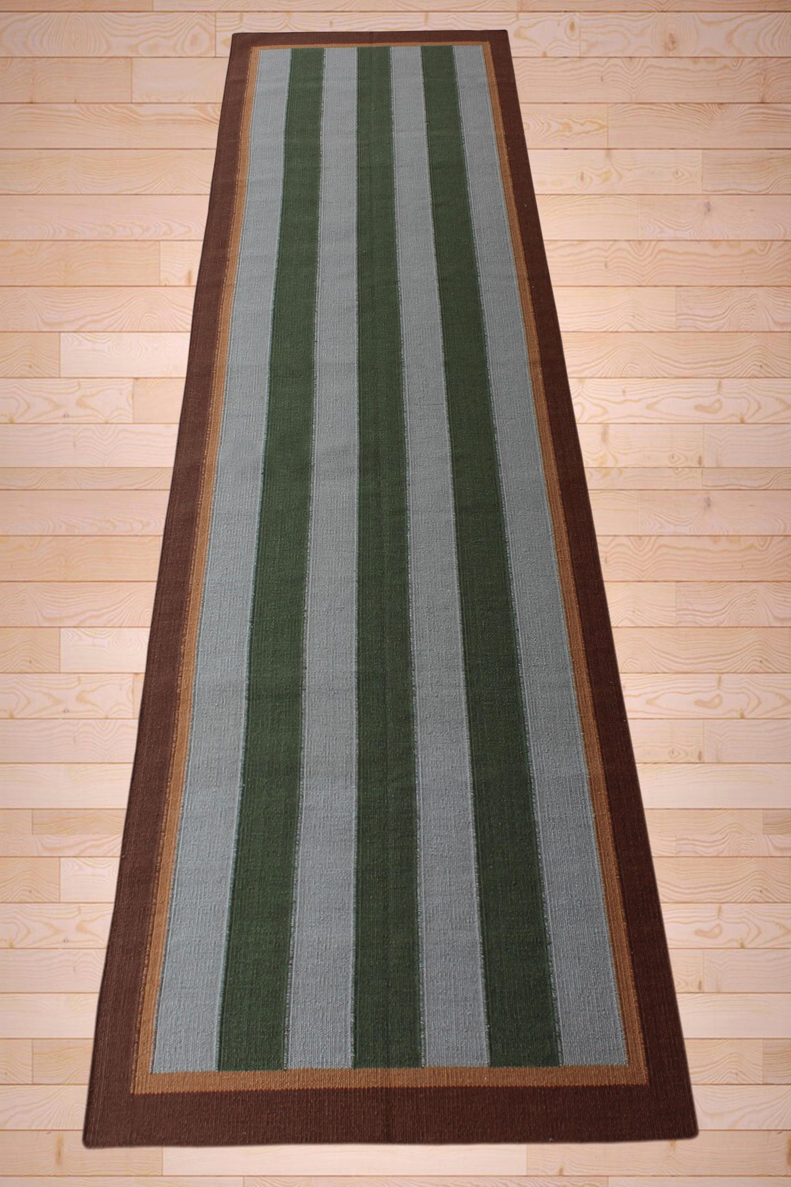 Traditional Striped Design Multicolor Wool Dhurrie Hallway Stair Runner ...