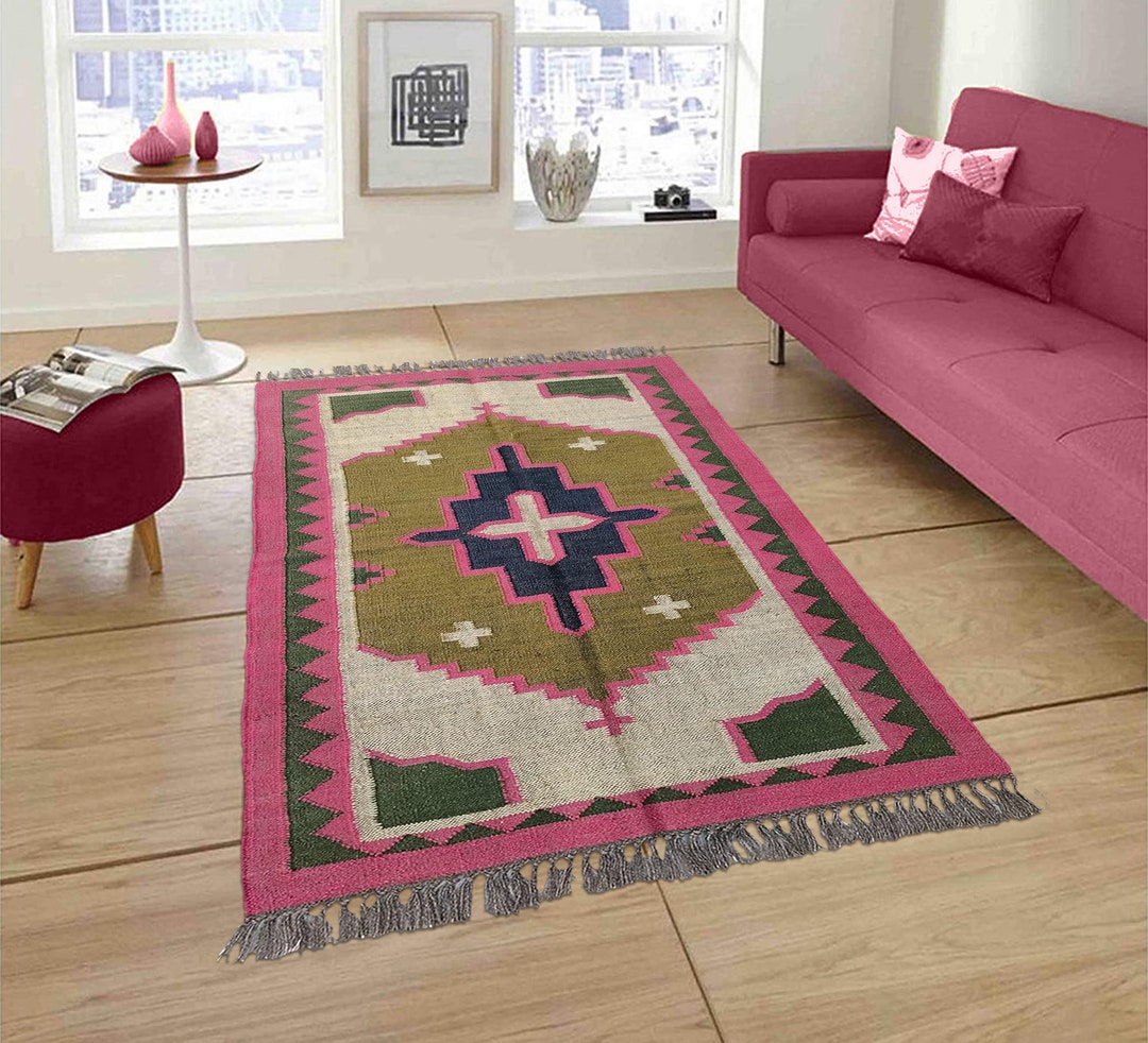 Indian Handcrafted Beauty Wool Jute Rug Custom Wool Jute, Modern ...
