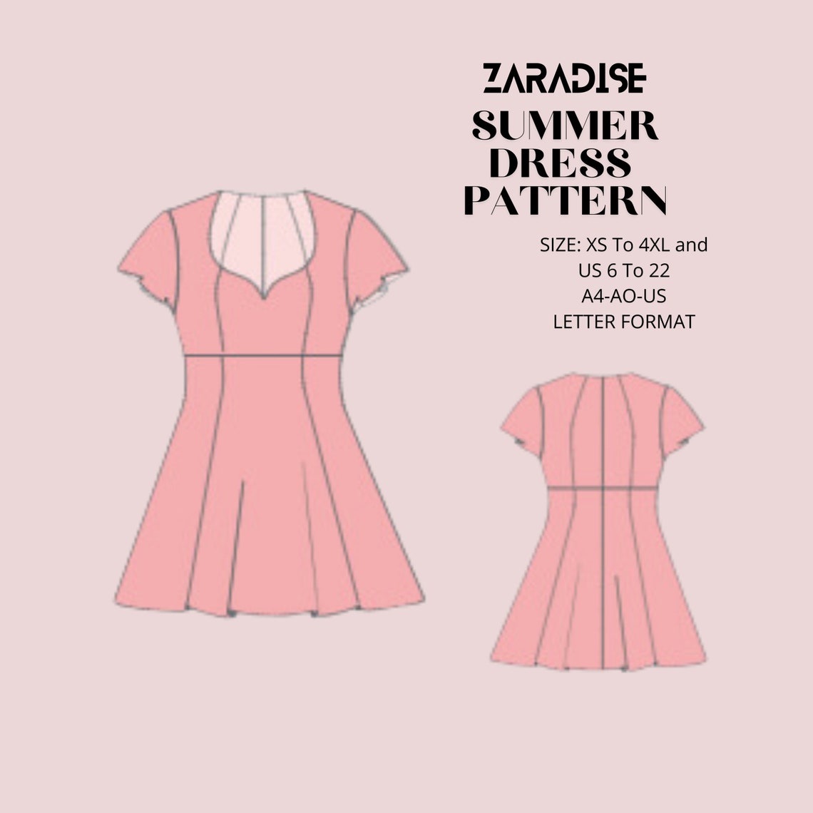 Summer Breeze Dress Pattern, Cottagecore Dress Pattern, Digital Sewing ...