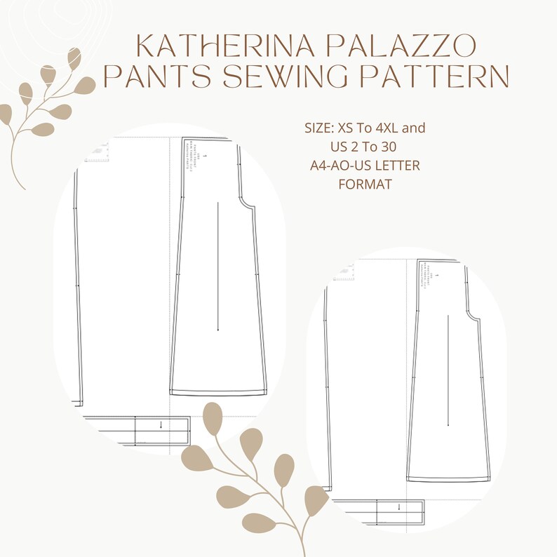 Katherina Palazzo Pants Sewing Pattern Pdf,palazzo Pants Pattern,wide ...
