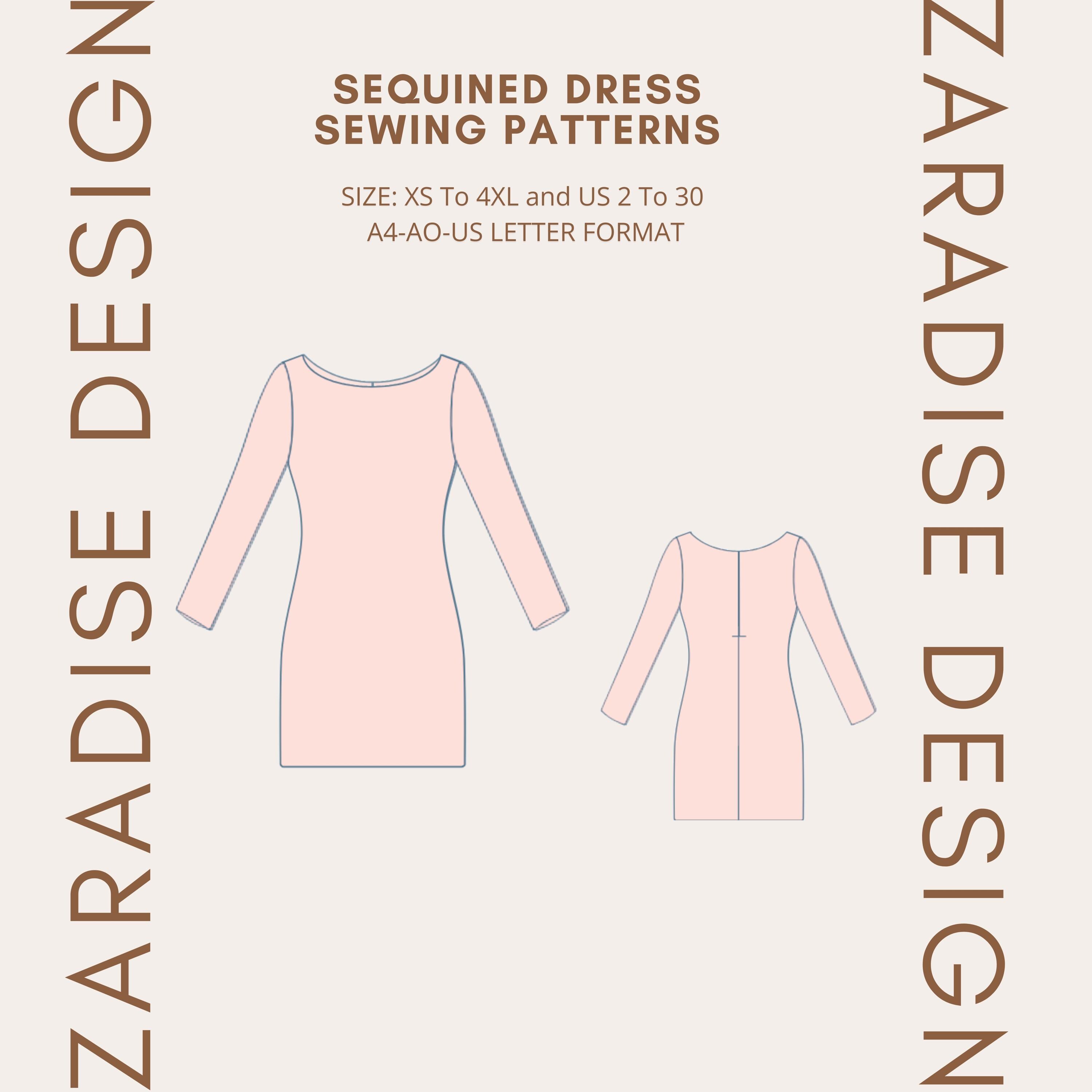 Sparkly Christmas Dress Sewing Pattern Pdf,mini Sequin Dress,sequin ...