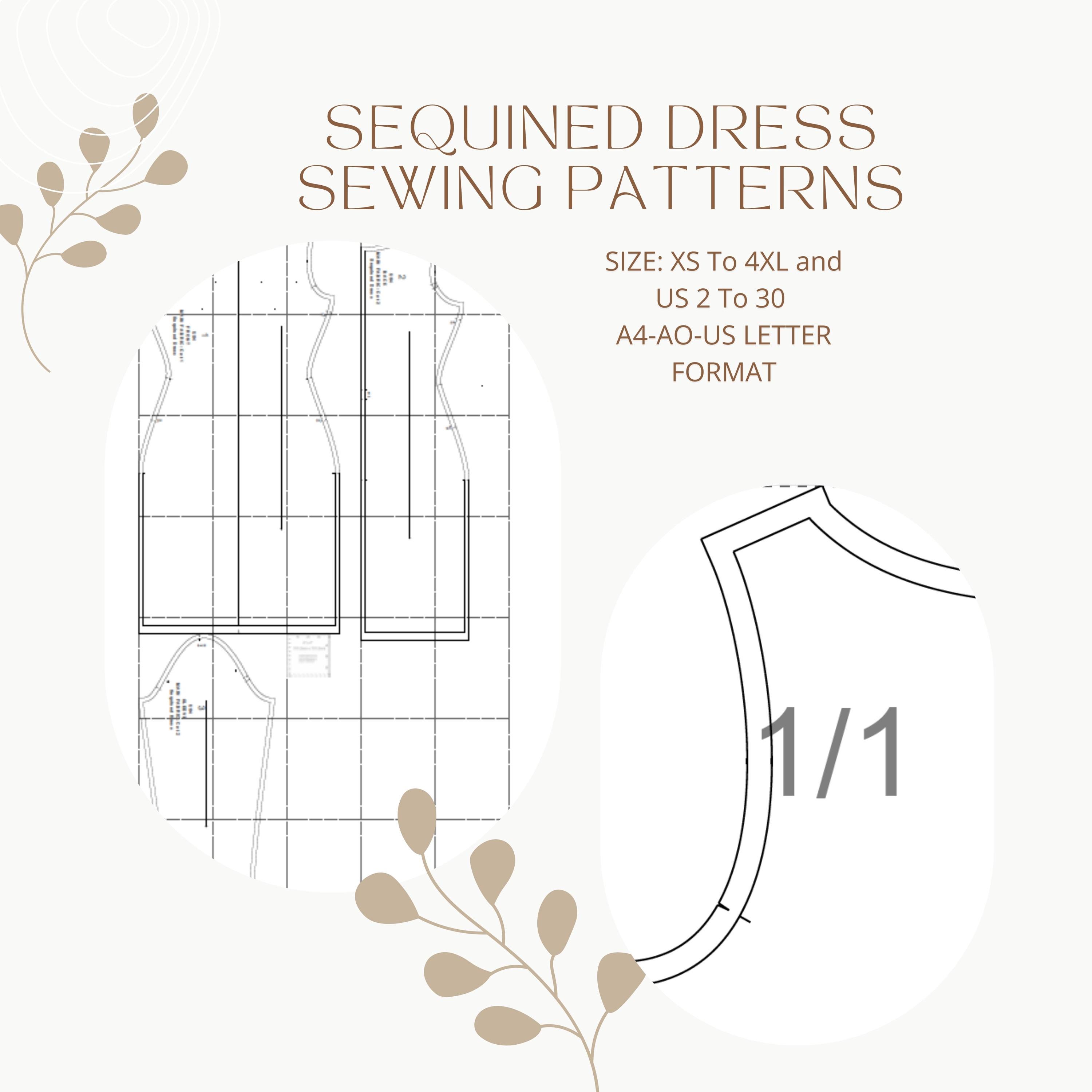 Sparkly Christmas Dress Sewing Pattern Pdf,mini Sequin Dress,sequin ...