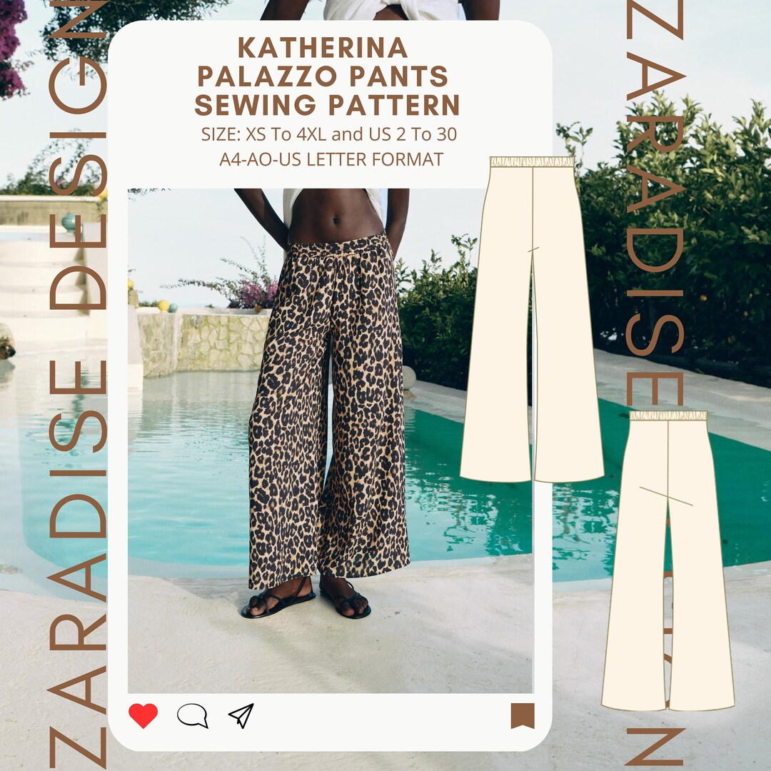 Katherina Palazzo Pants Sewing Pattern Pdf,palazzo Pants Pattern,wide ...