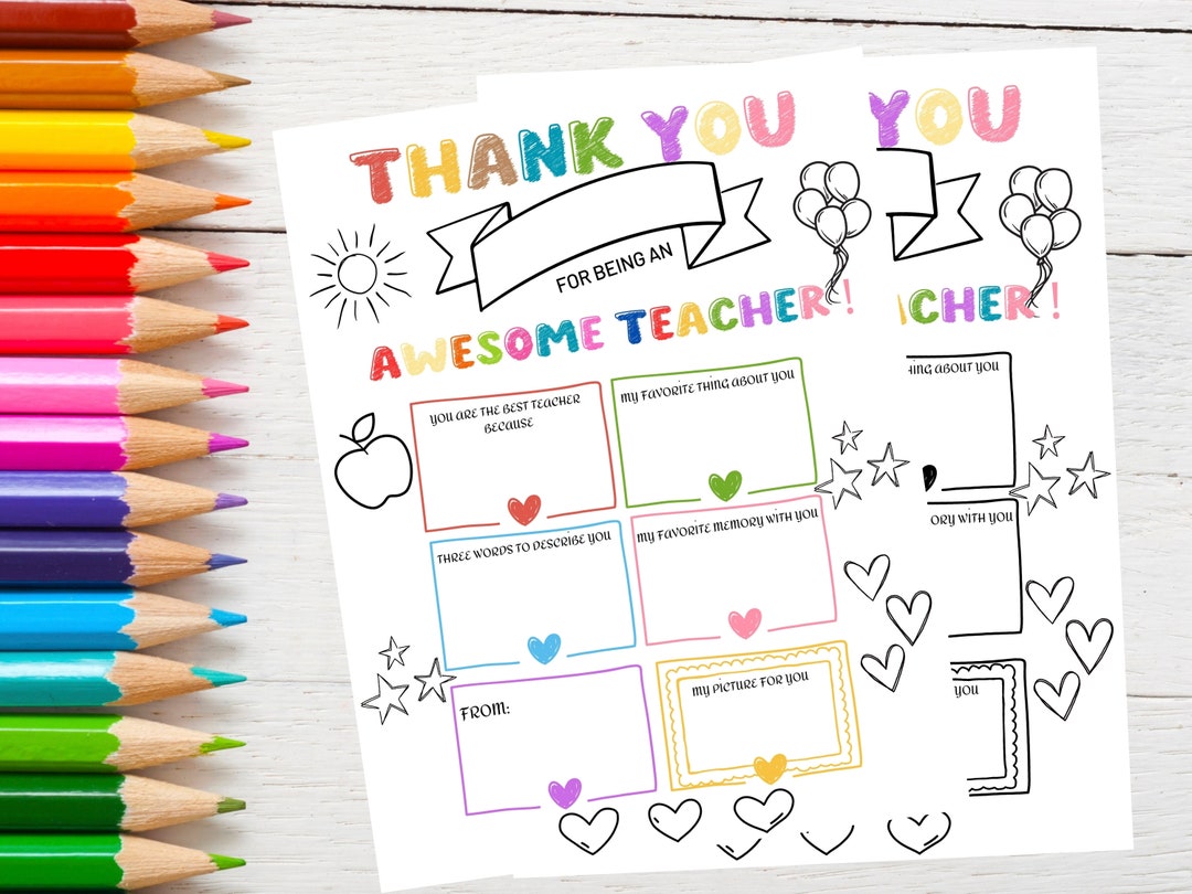 Teacher Appreciation Printable Teacher Appreciation Week Gift Thank You ...