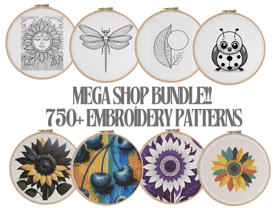Mega Bundle Cross Stitch Pattern Embroidery Pattern Collection, Designs ...
