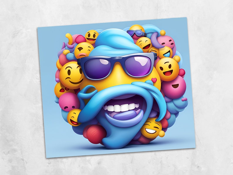 Overflow Emojis Colorful Emoji Happy Smile Crazy 20 Oz Skinny Tumbler ...