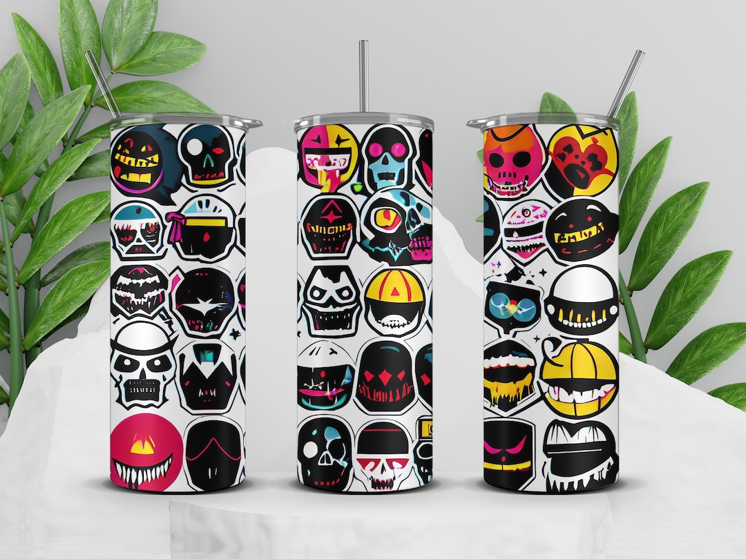 DIGITAL WRAPS | Tumbler | Emoji | 4pk | 20 Oz Skinny | Design ...