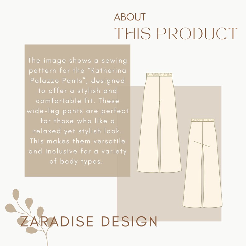 Katherina Palazzo Pants Sewing Pattern Pdf,palazzo Pants Pattern,wide ...