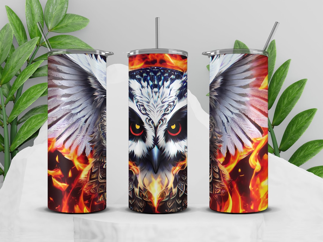 Melted Skull Tumbler Wrap PNG, Owl Halloween Tumbler Wrap, Owl Design ...
