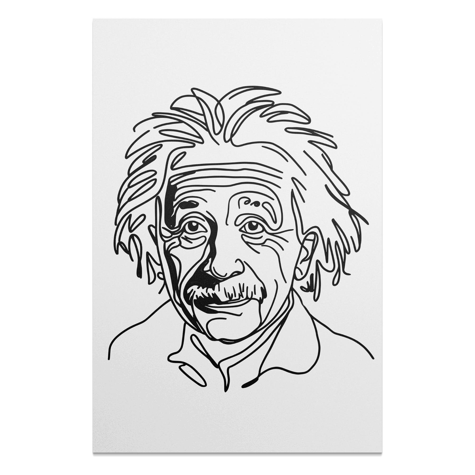 Albert Einstein Line Art Minimalistic Printable Digital Art Print ...