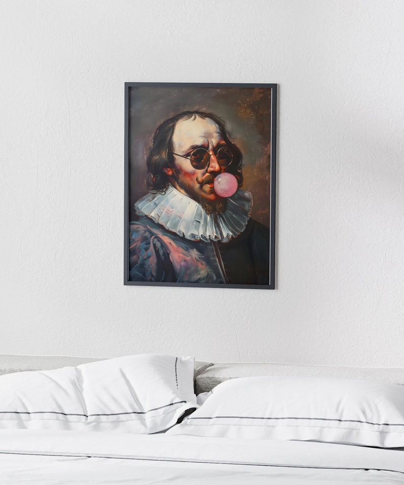 William Shakespeare Poster, Funny Digital Art Print, Humorous Literary ...