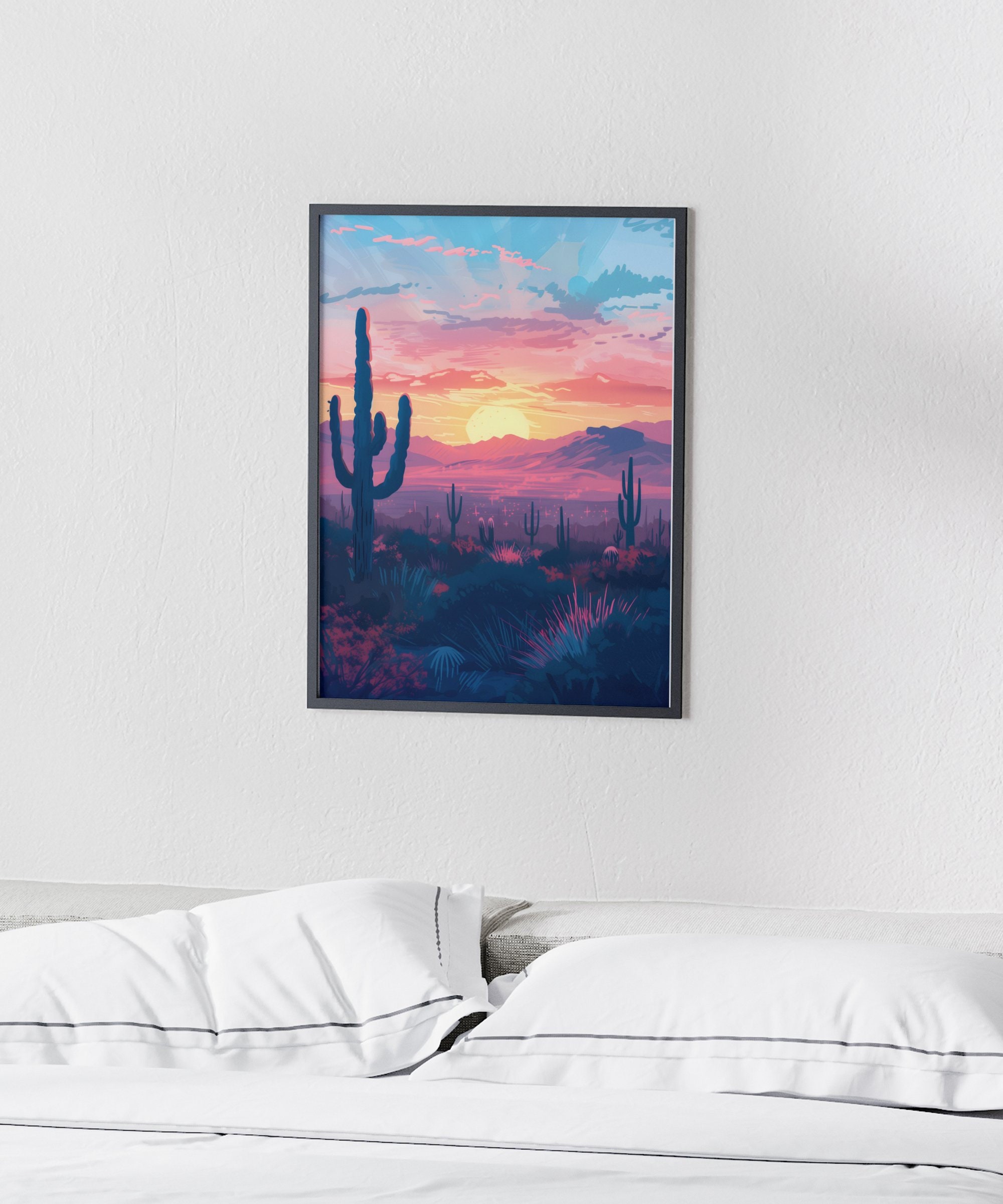 Pastel Phoenix Arizona Landscape Poster, Digital Wall Art, Southwestern ...