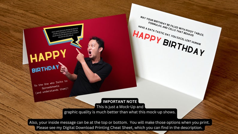 Employee Birthday Card - Spreadsheet Guru - Man - Etsy