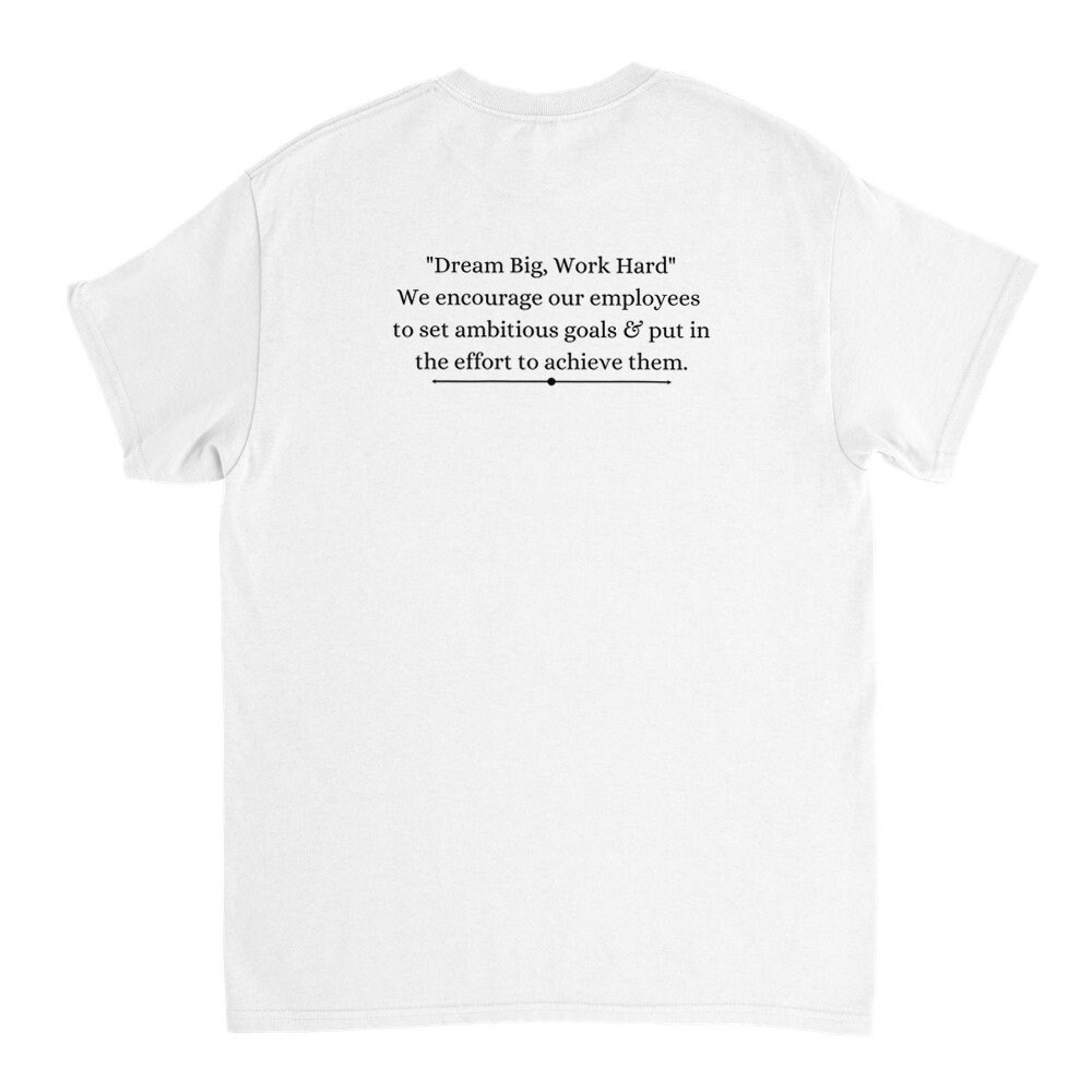 Dream Big Work Hard Employee Motivation T-shirts Crewneck T-shirt - Etsy