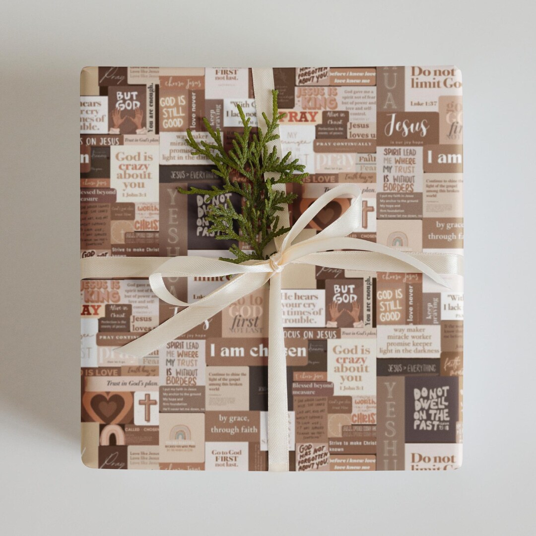 Inspirational Christian Quotes Wrapping Paper - Perfect for Faith-based ...