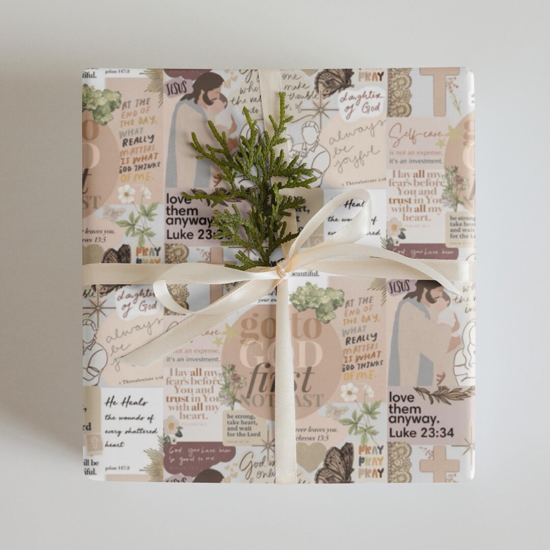 Elegant Christian Wrapping Paper Bible Verses & Inspirational Quotes ...