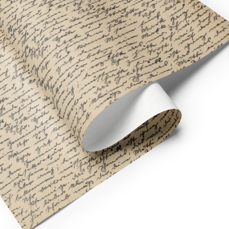 Vintage Handwritten Script Wrapping Paper Elegant and Unique Gift Wrap ...