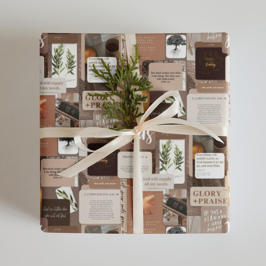 Christian Inspirational Wrapping Paper - Motivational Quotes & Bible ...