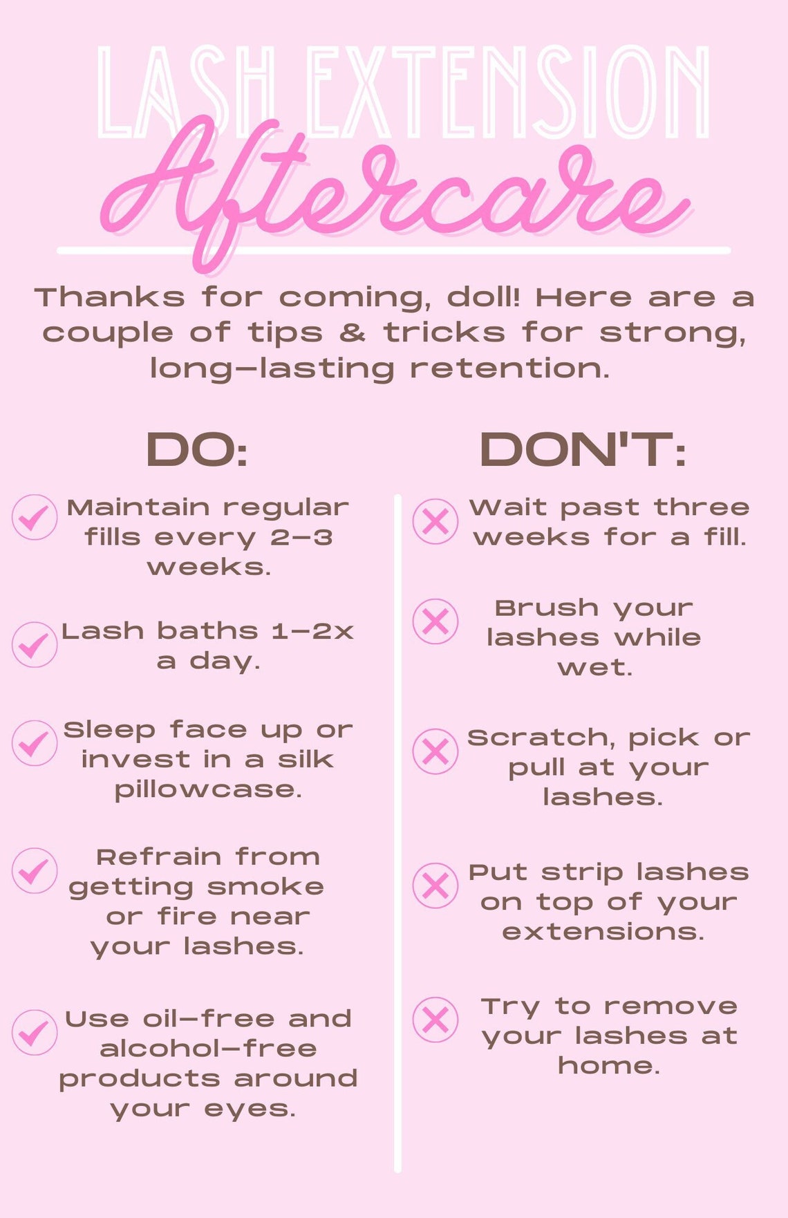 Lash Extensions Aftercare - Etsy