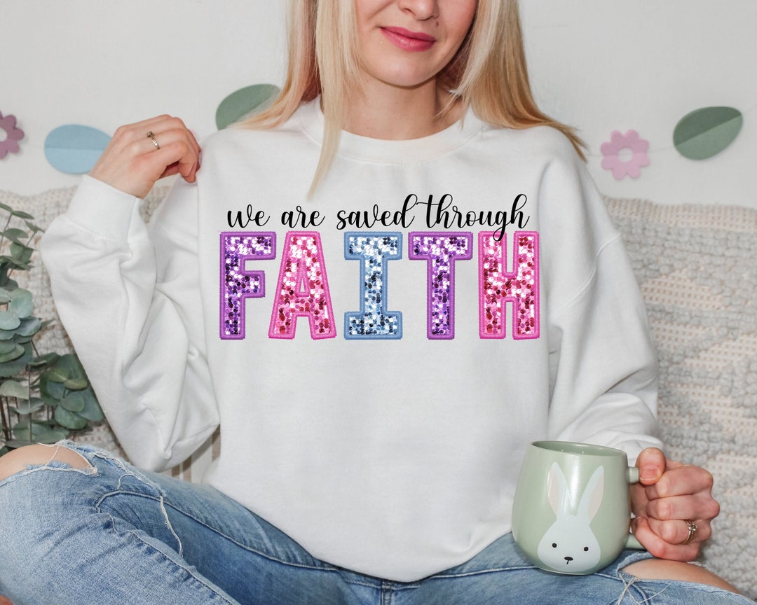 Trendy Faith Easter, Christian Png, Embroidery Faux Sequins, Easter ...