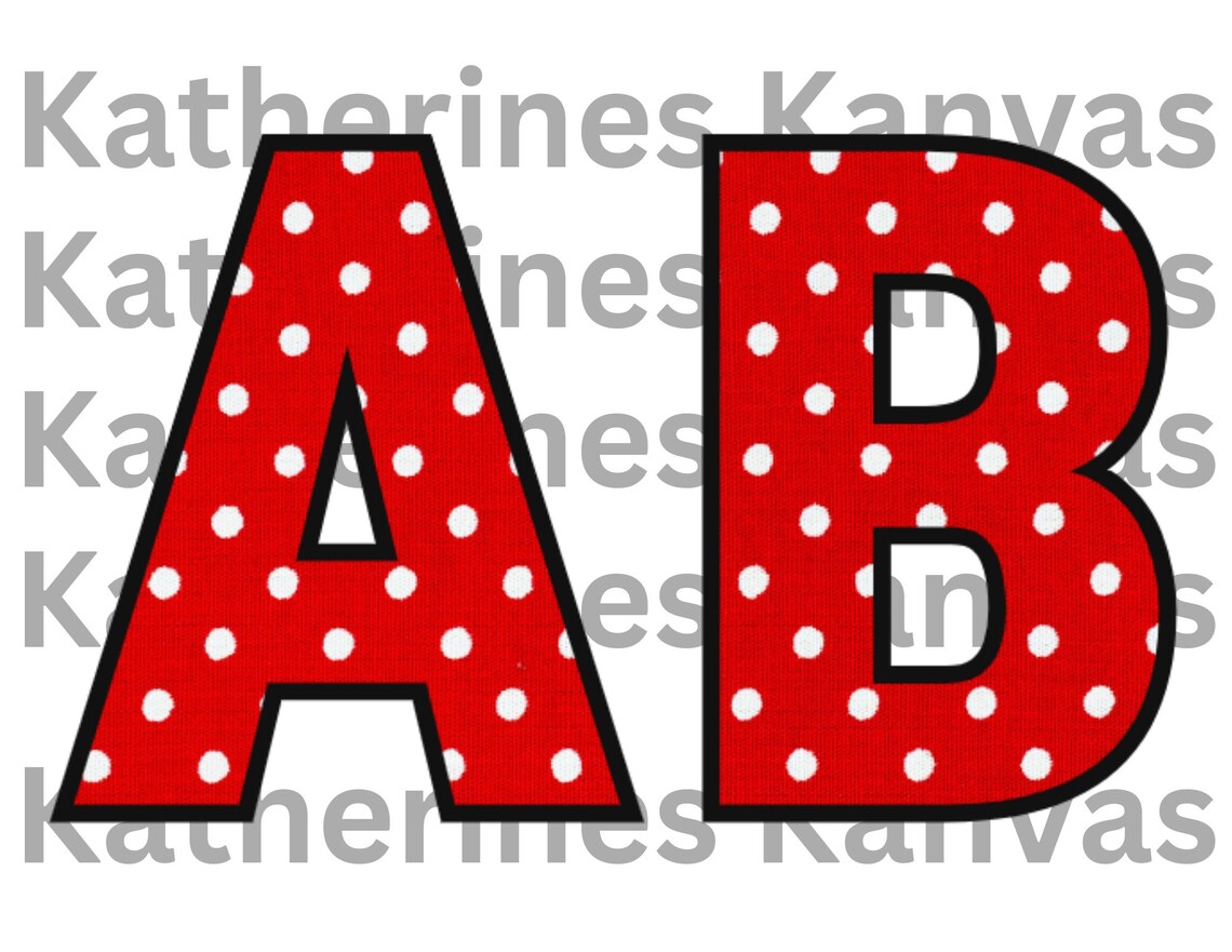 Red Polka Dot Bulletin Board Letters, Classroom Decor (digital Download ...