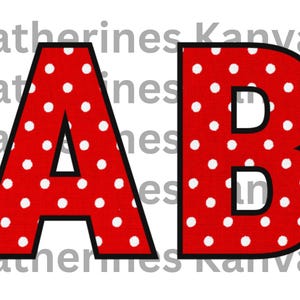 Digital Download Red Polka Dot Bulletin Board Uppercase Letters ...