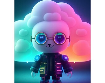 Classic Matte Paper Poster boy and Birds Art by Marina Blue Studio - Etsy