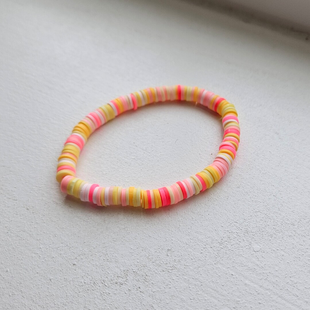 Pink Lemonade | Clay Bead Bracelets - Etsy