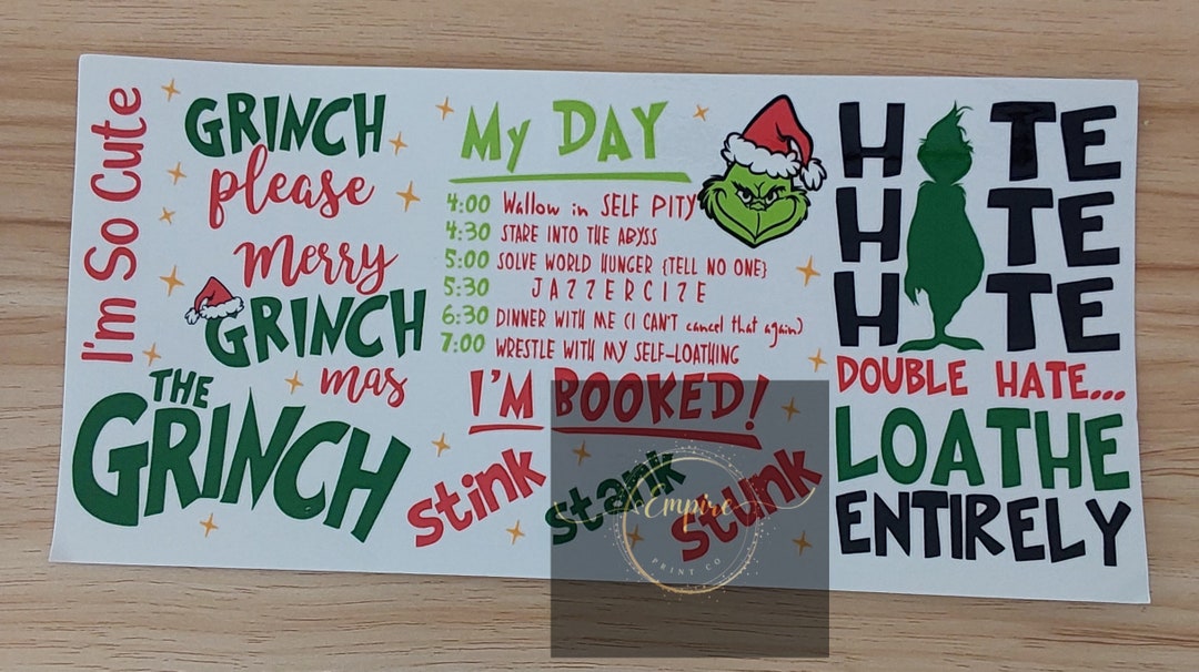 UV DTF TRANSFER grinch Timetable - Etsy