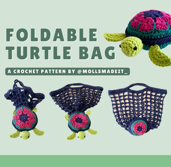 Foldable Turtle Bag PDF Crochet Pattern Etsy