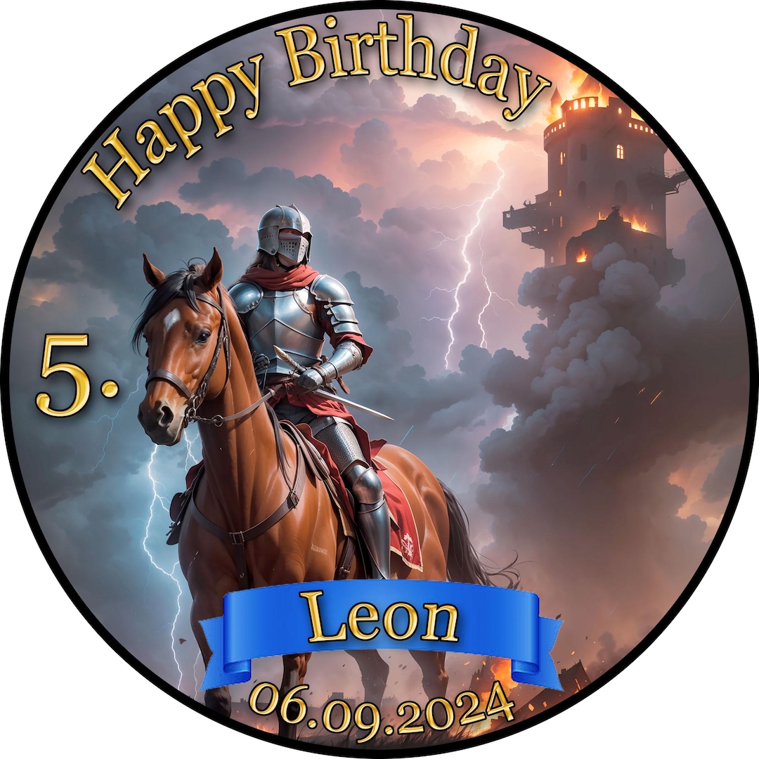 Cake Topper Photo Cake Cake Picture Birthday Party Middle Ages Knight ...