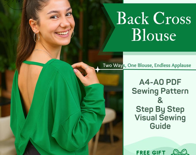 Top Patterns - Cross Back Top Pattern - Blouse Patterns - Sewing ...