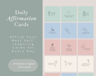 20 Printable Affirmation Cards Self-love Cards Motivational - Etsy