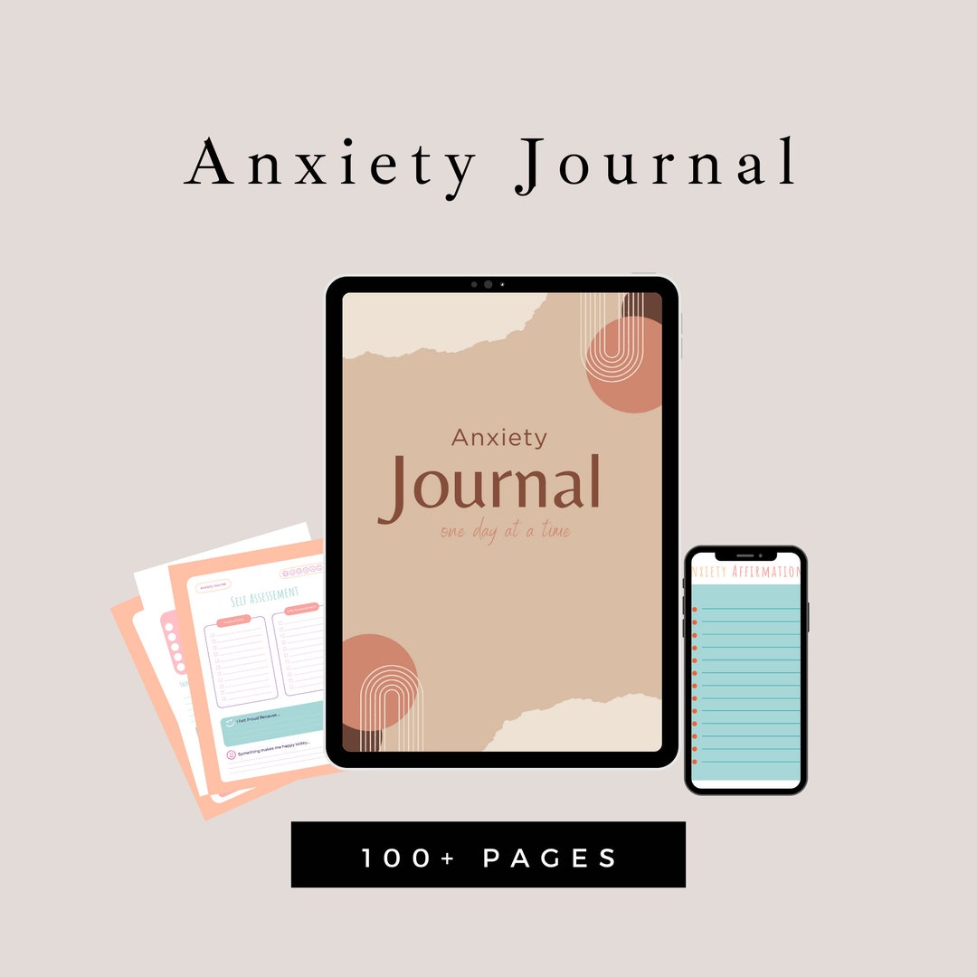 Digital Anxiety Journal Printable, Mental Health, Self Care Worksheets ...